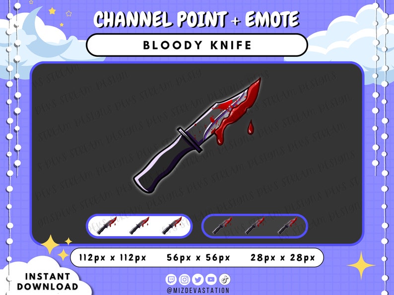 Knife Channel Point | Bloody Blade Emote for Twitch | KICK | Youtube ...