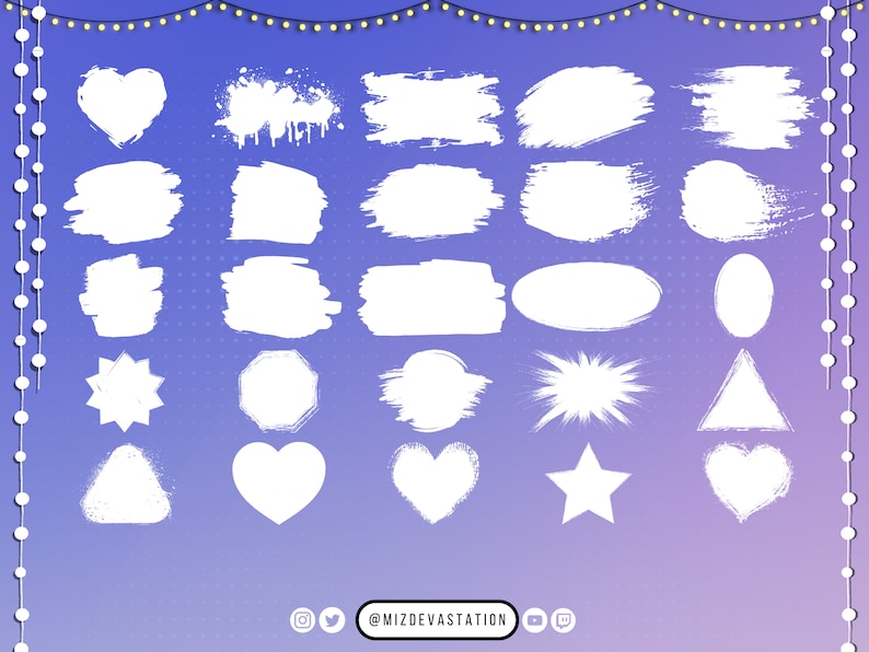 Grunge Shape Webcam Mask Big Bundle | 55 STYLES | Made for Streamers ...