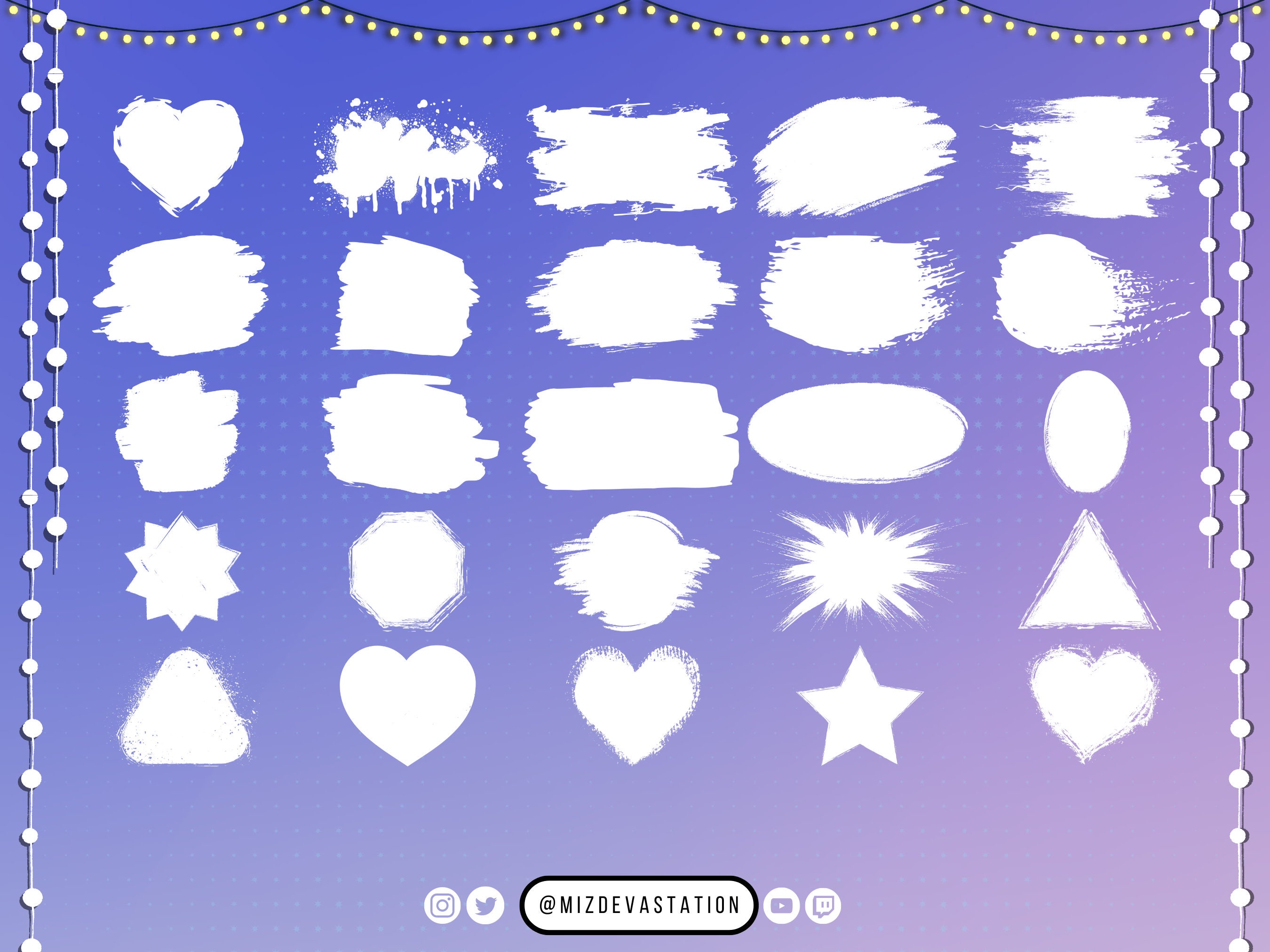 Grunge Shape Webcam Mask Big Bundle | 55 STYLES | Made for Streamers ...