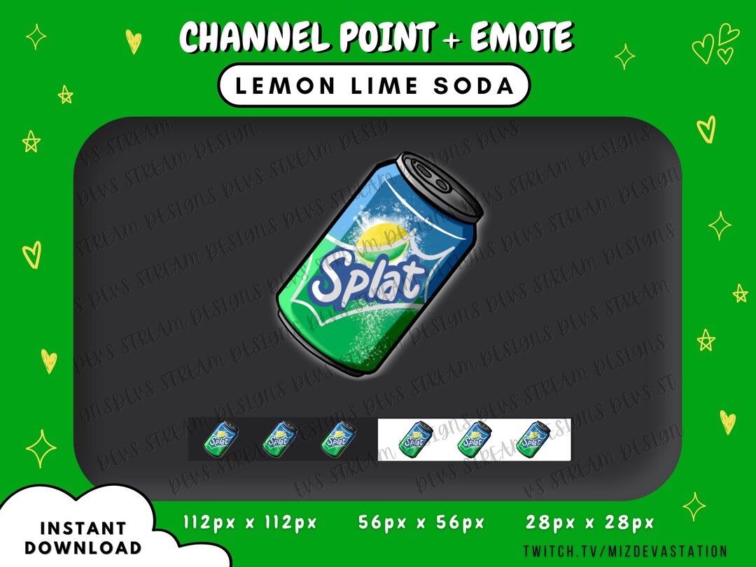 Lemon Lime Soda Pop Emote | Channel Point | Twitch | KICK | Discord - Etsy