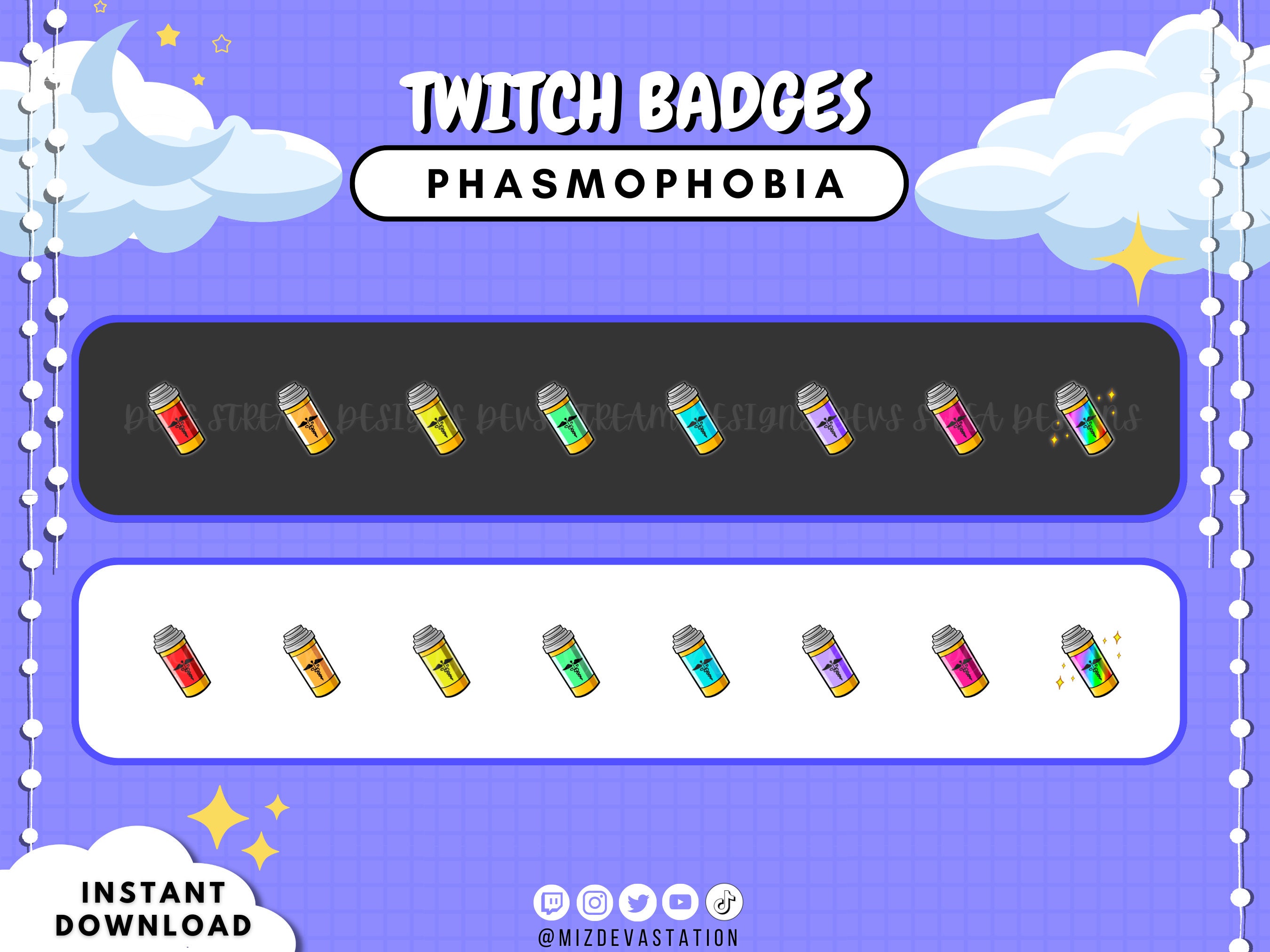 Phasmophobia Subscriber & Bit Badges | KICK + Twitch Sanity Pill Sub ...