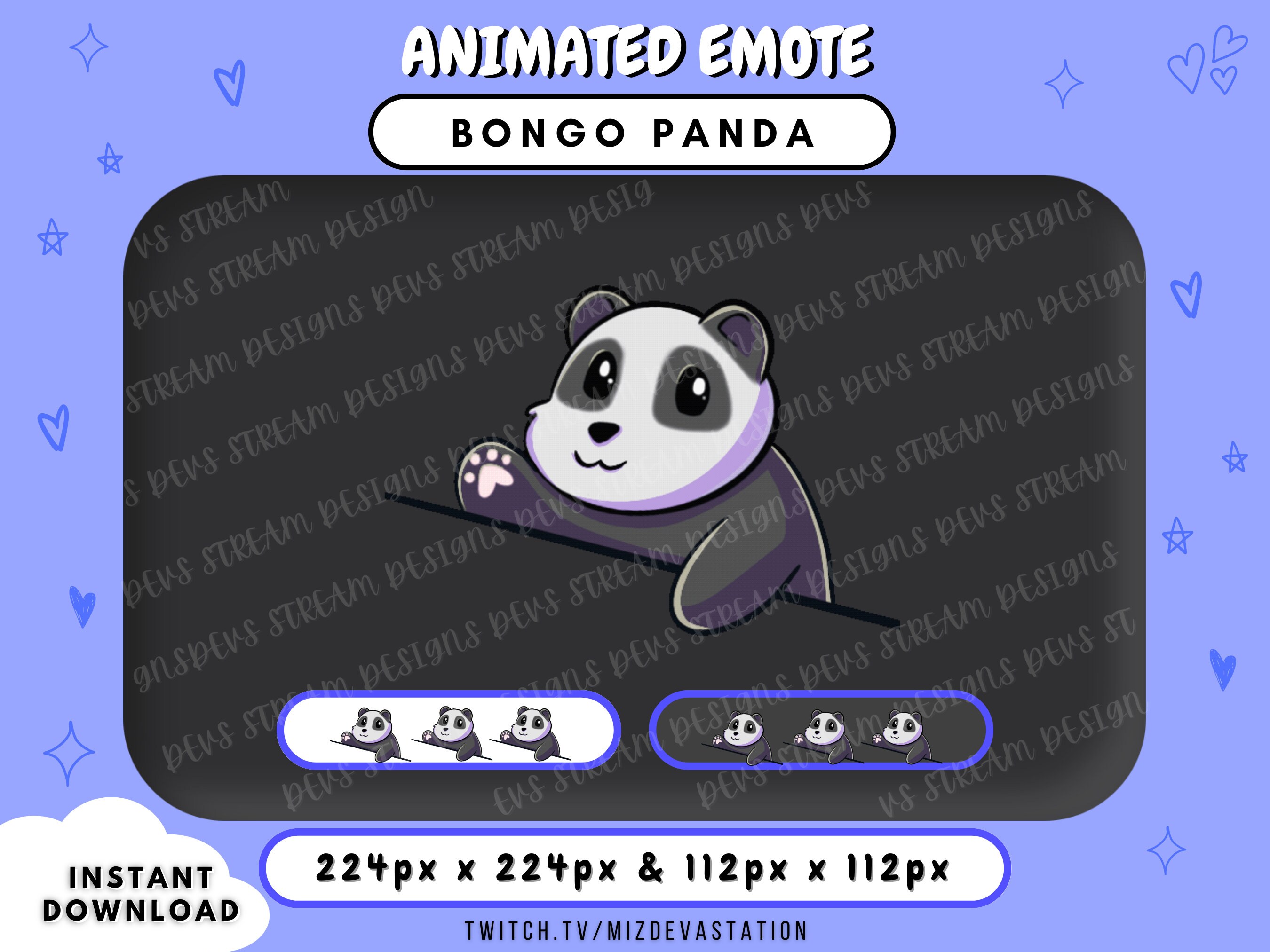 Animated Panda Bongo Emote: Kawaii Twitch/discord GIF (digital Download ...