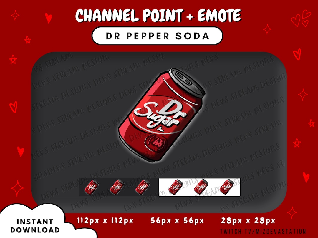 Dr Pep Soda Pop Emote | Twitch Channel Point | KICK | Discord - Etsy