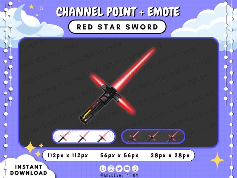 Star Sword Channel Point | Red Laser Sword Emote for Twitch | KICK ...