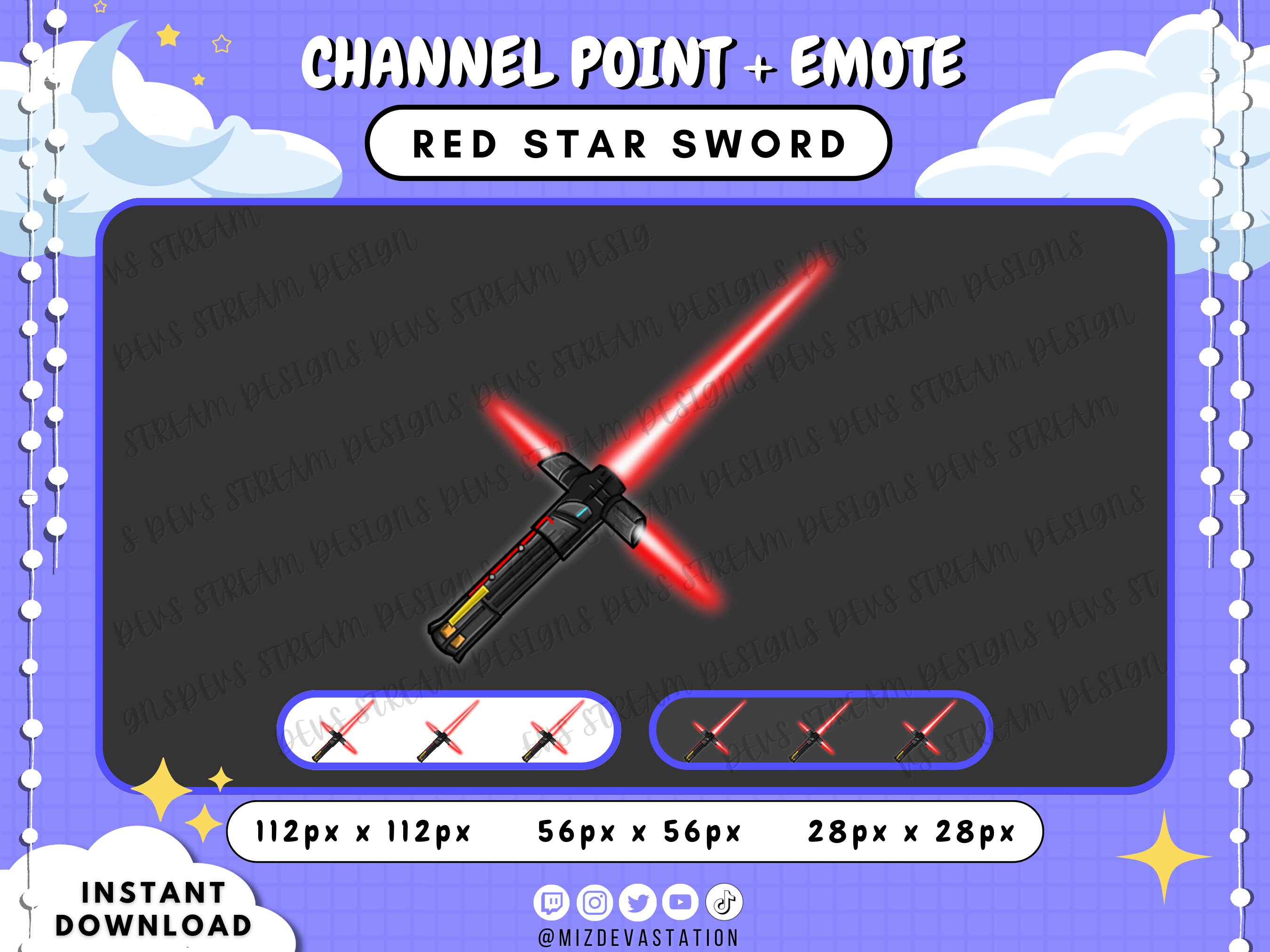 Star Sword Channel Point | Red Laser Sword Emote for Twitch | KICK ...