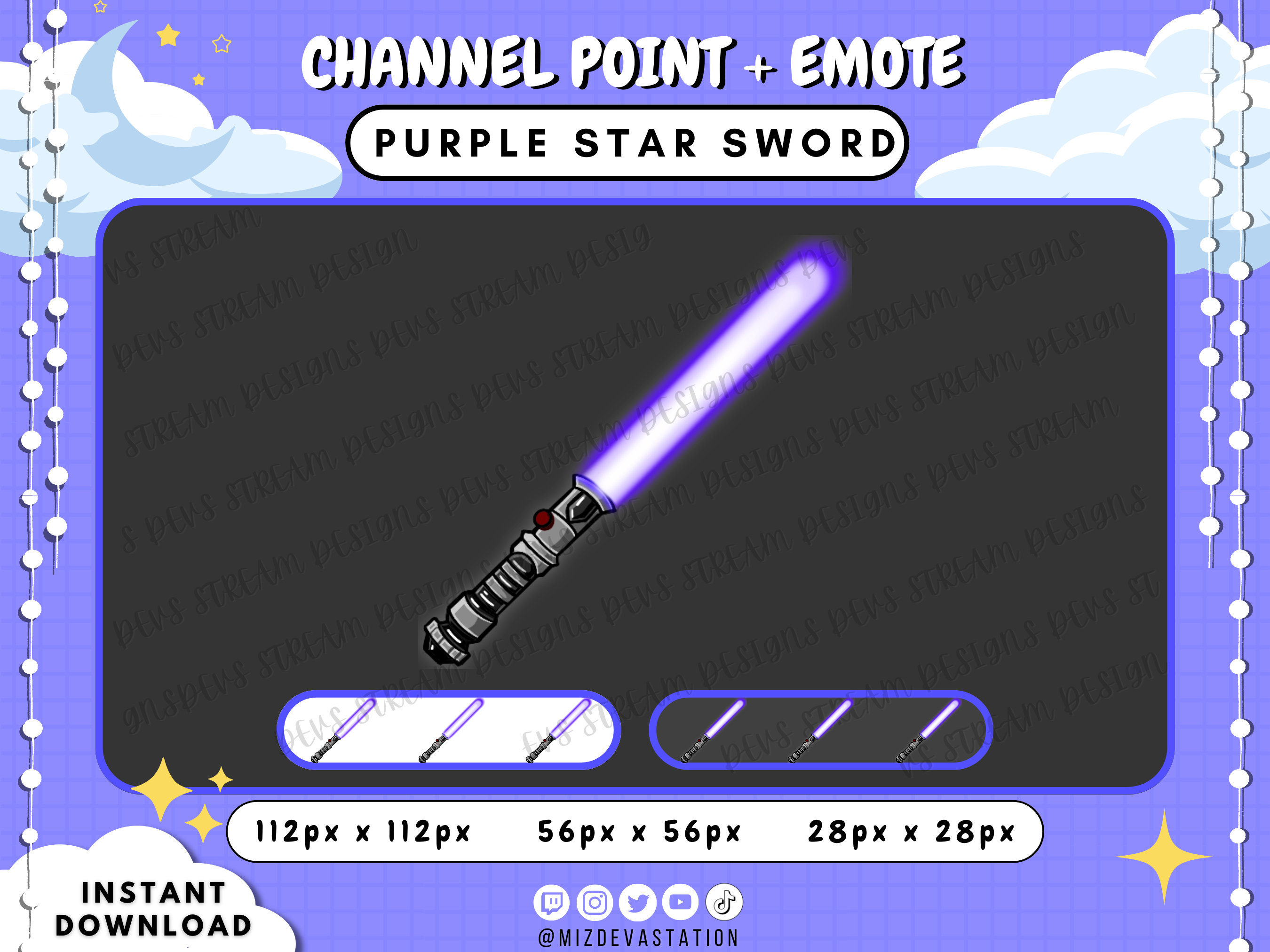 Star Sword Channel Point | Purple Laser Sword Emote for Twitch | KICK ...
