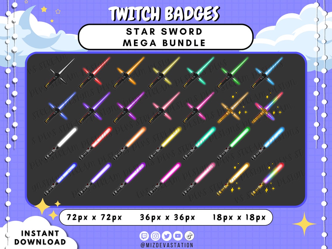Star Sword Twitch Badges: Mega Bundle (digital Download) - Etsy