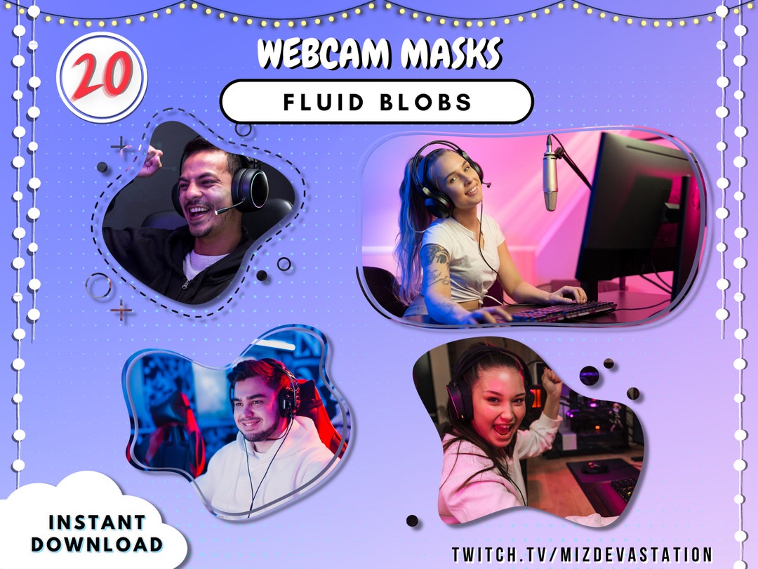 Fluid Webcam Shape Mask Bundle | 20 STYLES | Made for Streamers | OBS ...