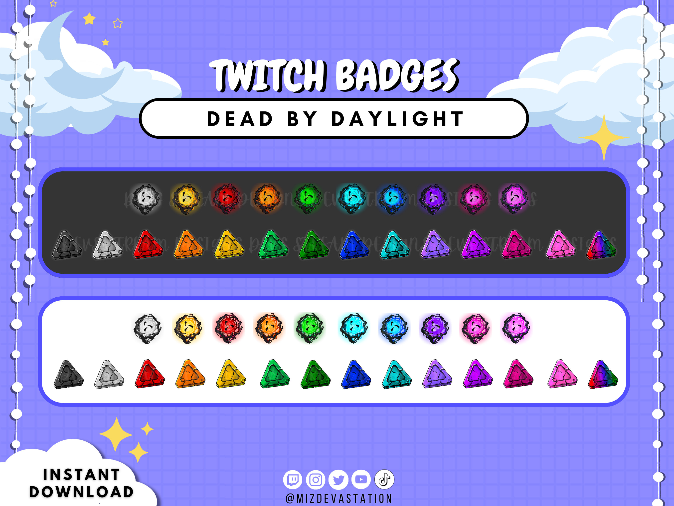 Dead by Daylight Twitch Subscriber & Bit Badges | KICK Badges | Auric ...