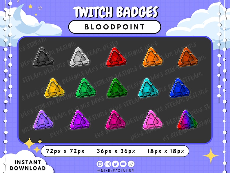 Bloodpoint Twitch Subscriber & Bit Badges KICK Badges Sub and Cheer ...