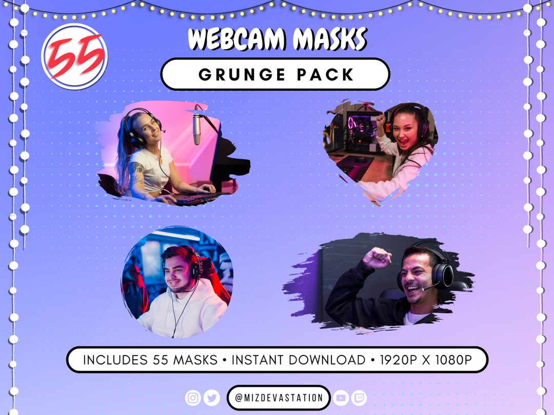 Grunge Shape Webcam Mask Big Bundle | 55 STYLES | Made for Streamers ...