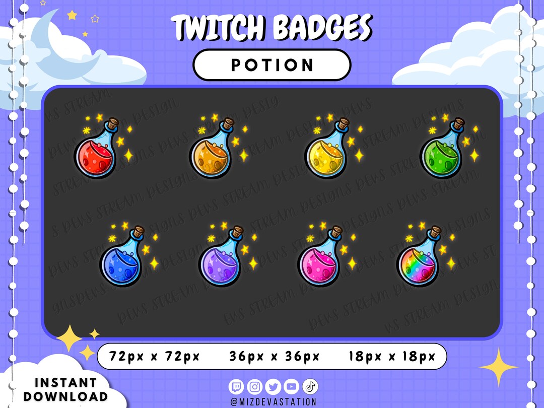 Mystical Potion Badges DND Sub and Cheer Badges KICK Twitch 8 STYLES - Etsy