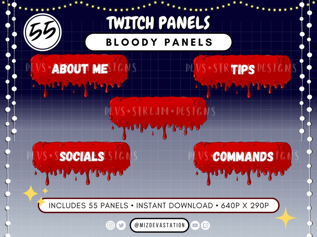 Bloody Panels | Horror Twitch Panels | Made for KICK + Twitch - Etsy