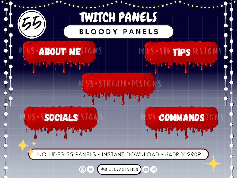 Bloody Panels | Horror Twitch Panels | Made for KICK + Twitch - Etsy ...