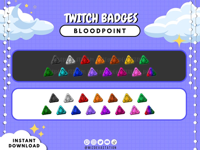Bloodpoint Twitch Subscriber & Bit Badges KICK Badges Sub and Cheer ...