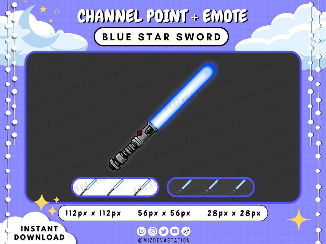 Star Sword Channel Point | Blue Laser Sword Emote for Twitch | KICK ...