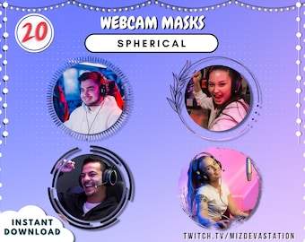 Circle Shape Webcam Mask Bundle | 14 STYLES | Designs | Made for ...