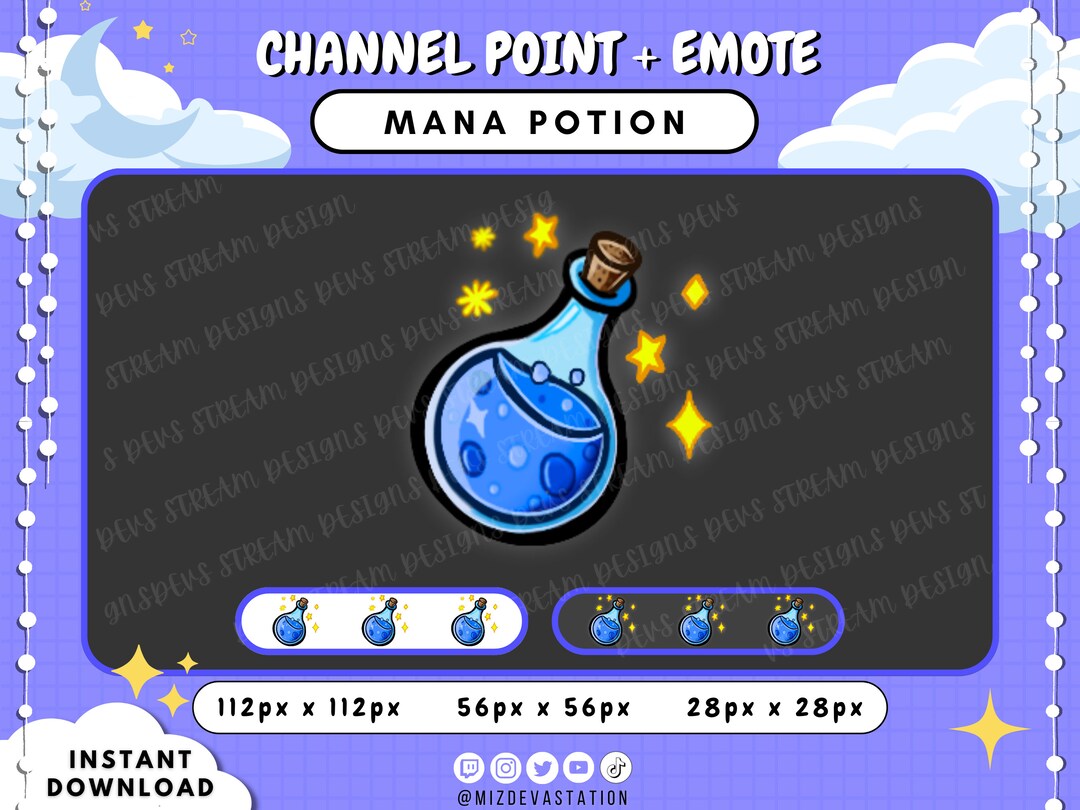 Mana Potion Channel Point DND Emote Twitch KICK and - Etsy