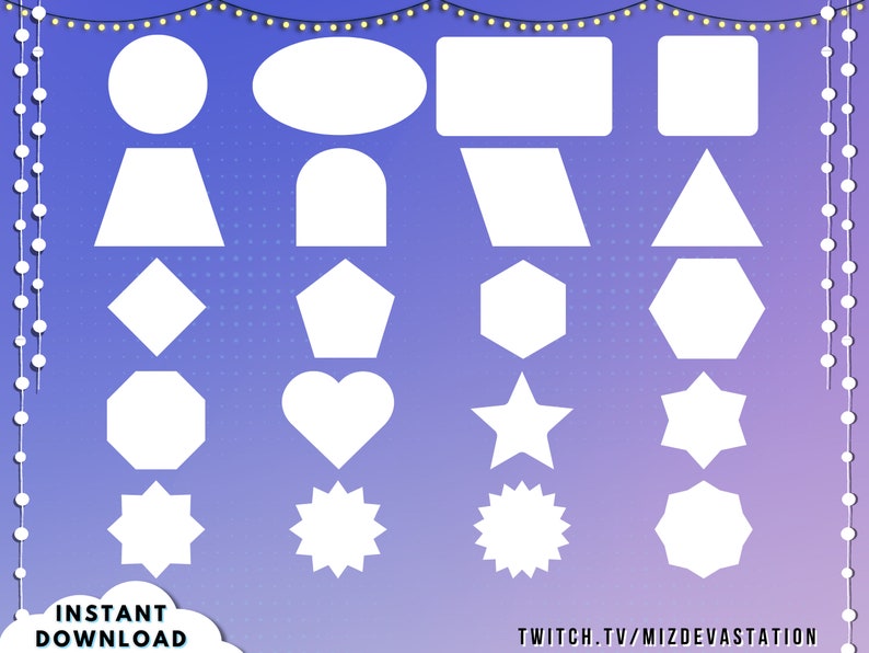 Basic Shape Webcam Mask Bundle | 20 STYLES | Made for Streamers | OBS ...