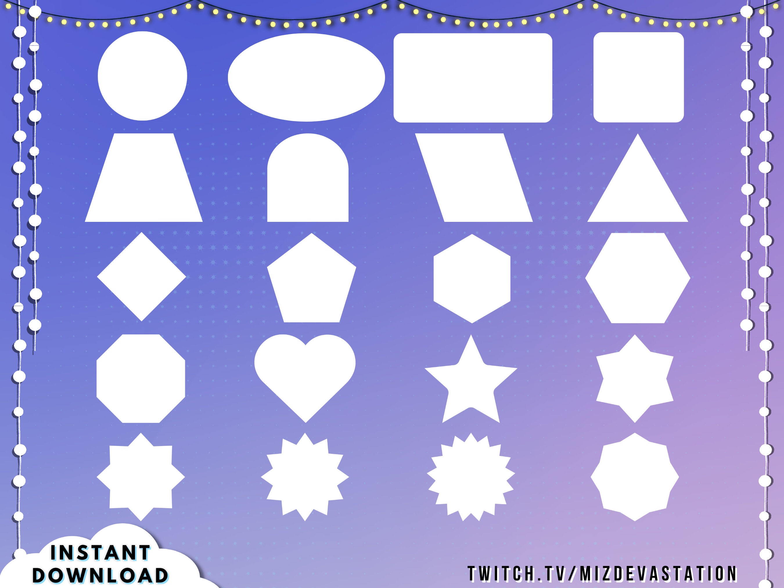 Basic Shape Webcam Mask Bundle | 20 STYLES | Made for Streamers | OBS ...