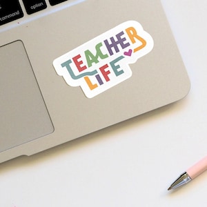 Teacher Life Sticker Teacher Gift Sticker, Waterproof Laptop Sticker - Etsy