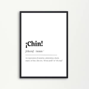 Chin Definition | Spanish Wall Art Instant Printable, Oh Crap, Spanish ...