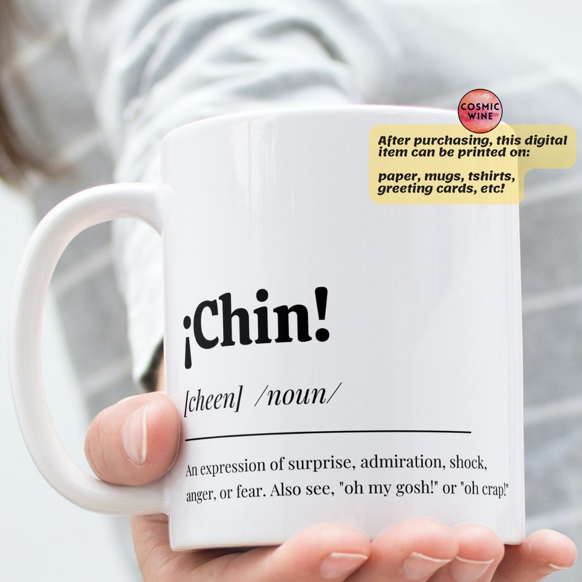 Chin Definition Spanish Wall Art Instant Printable, Oh Crap, Spanish ...