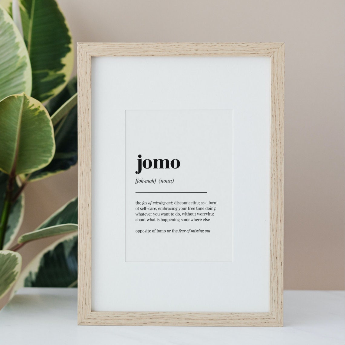 JOMO Joy of Missing Out Definition Printable Wall Art - Etsy