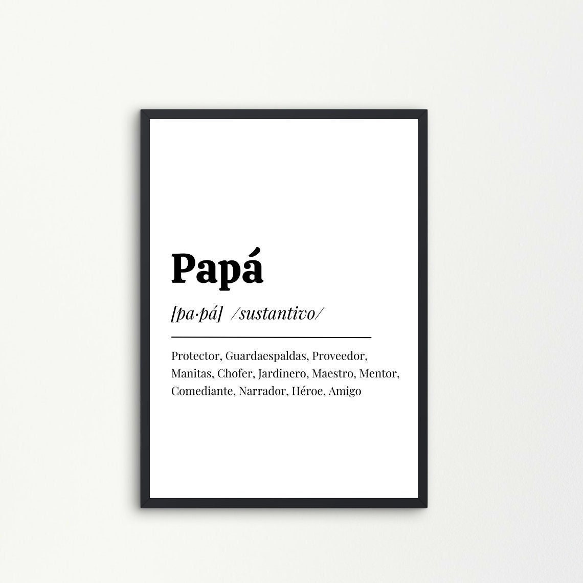 Papá Definition Wall Art | Printable Wall Art | Living Room, Sala ...