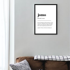 JOMO | Joy of Missing Out Definition | Printable Wall Art - Etsy