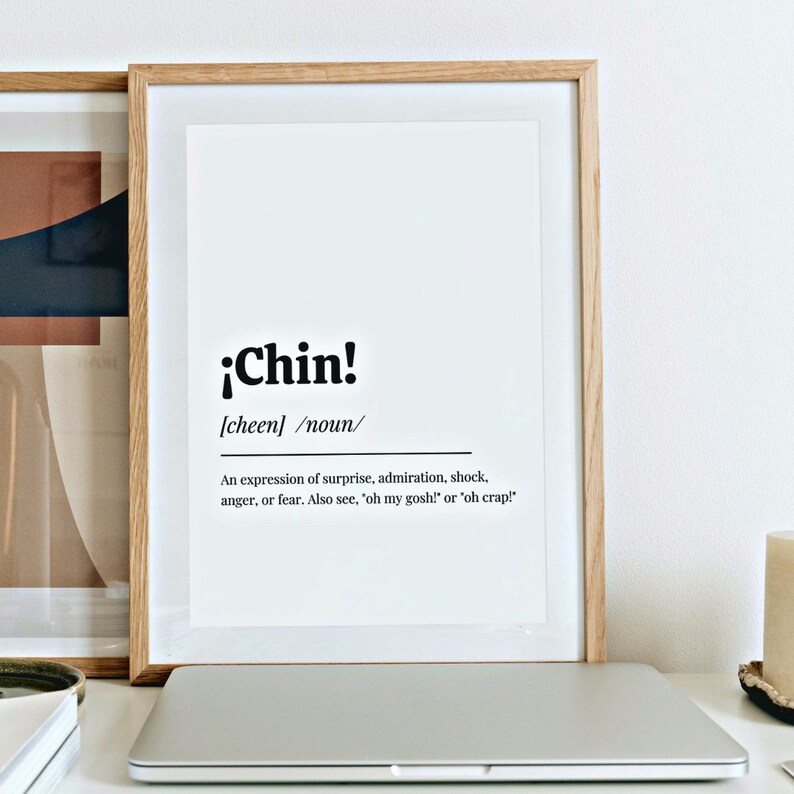 Chin Definition Spanish Wall Art Instant Printable, Oh Crap, Spanish ...