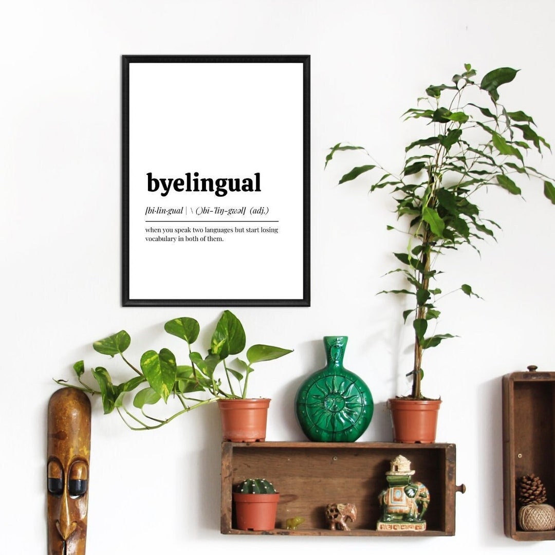Bye-lingual Definition | Printable Wall Art - Etsy