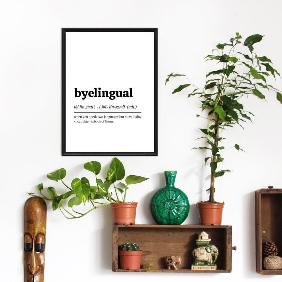 Bye-lingual Definition Printable Wall Art | Etsy UK