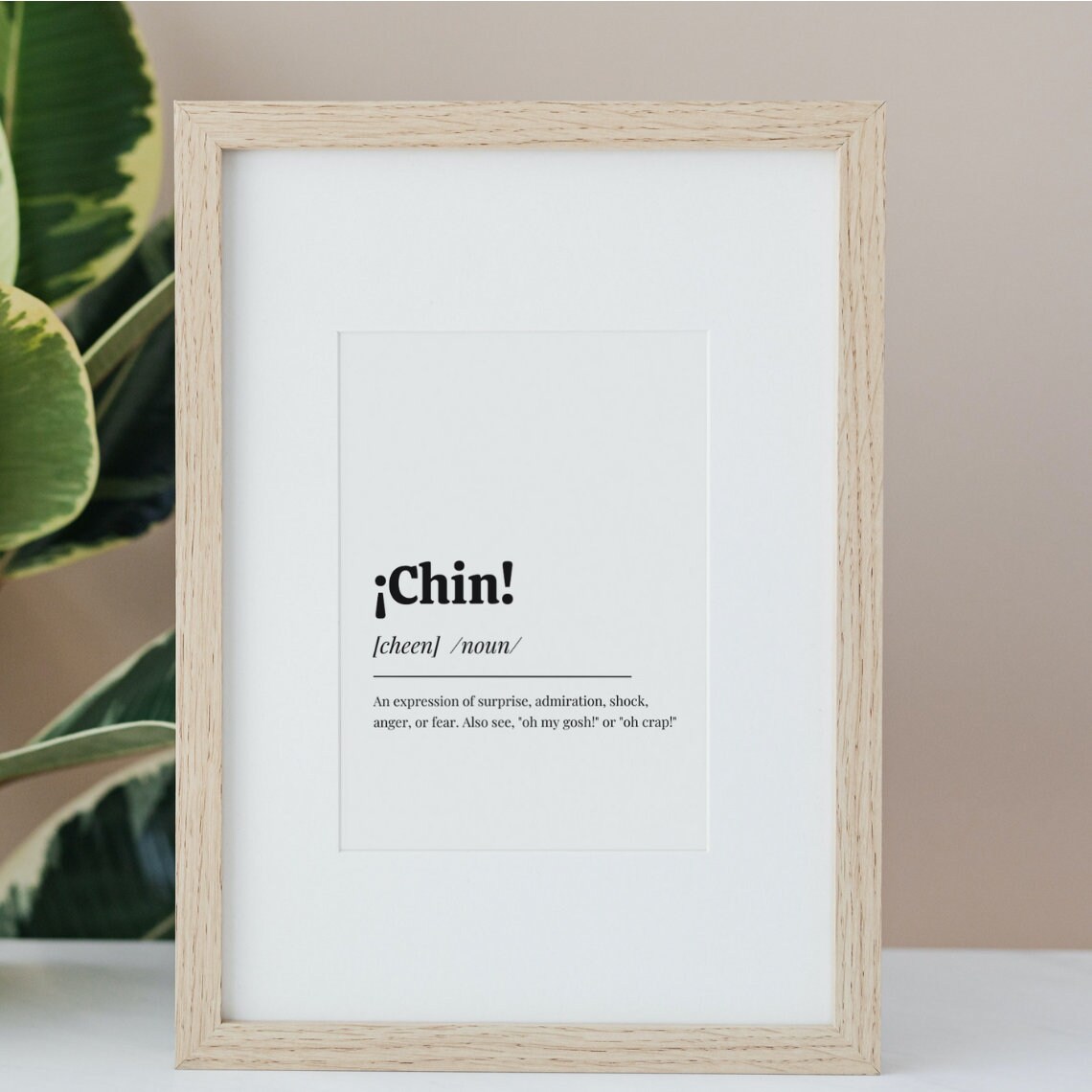 Chin Definition Spanish Wall Art Instant Printable, Oh Crap, Spanish ...