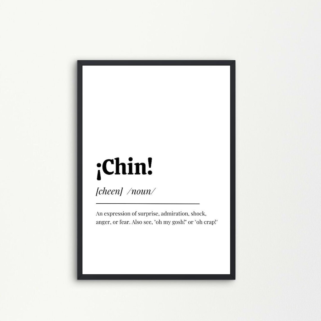 Chin Definition | Spanish Wall Art Instant Printable, Oh Crap, Spanish ...
