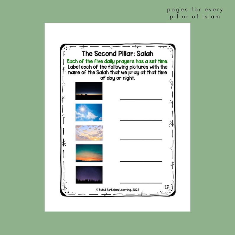 The Five Pillars of Islam Workbook for Kids English & Arabic Muslim ...