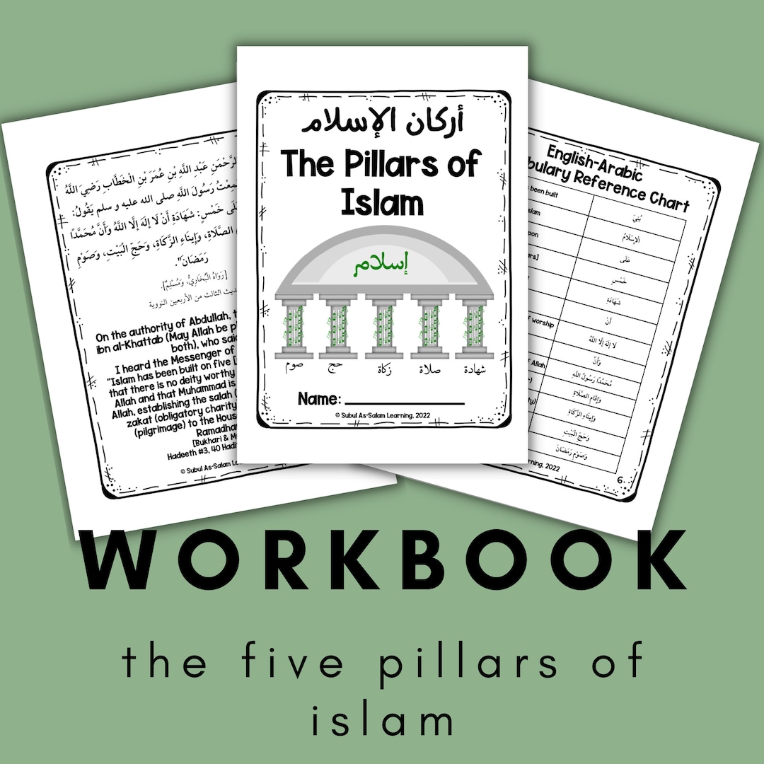 The Five Pillars of Islam Workbook for Kids - English & Arabic - Muslim ...