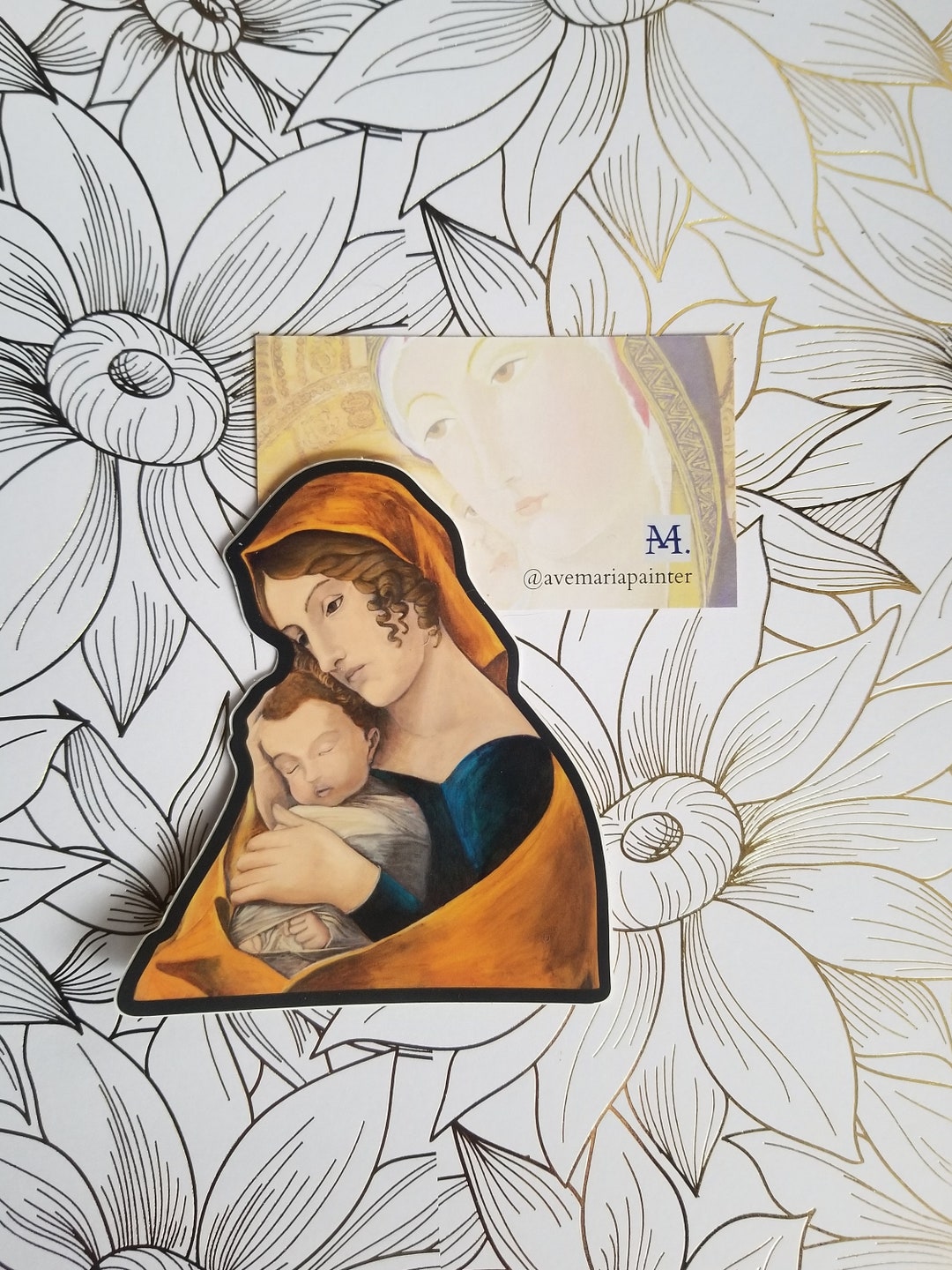 Virgin Mary Sticker, Waterproof Decal - Etsy