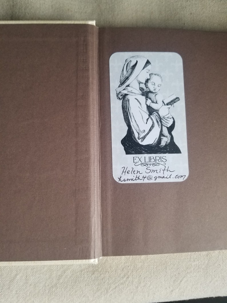 Catholic Ex Libris Stickers, Reading Madonna and Child - Etsy