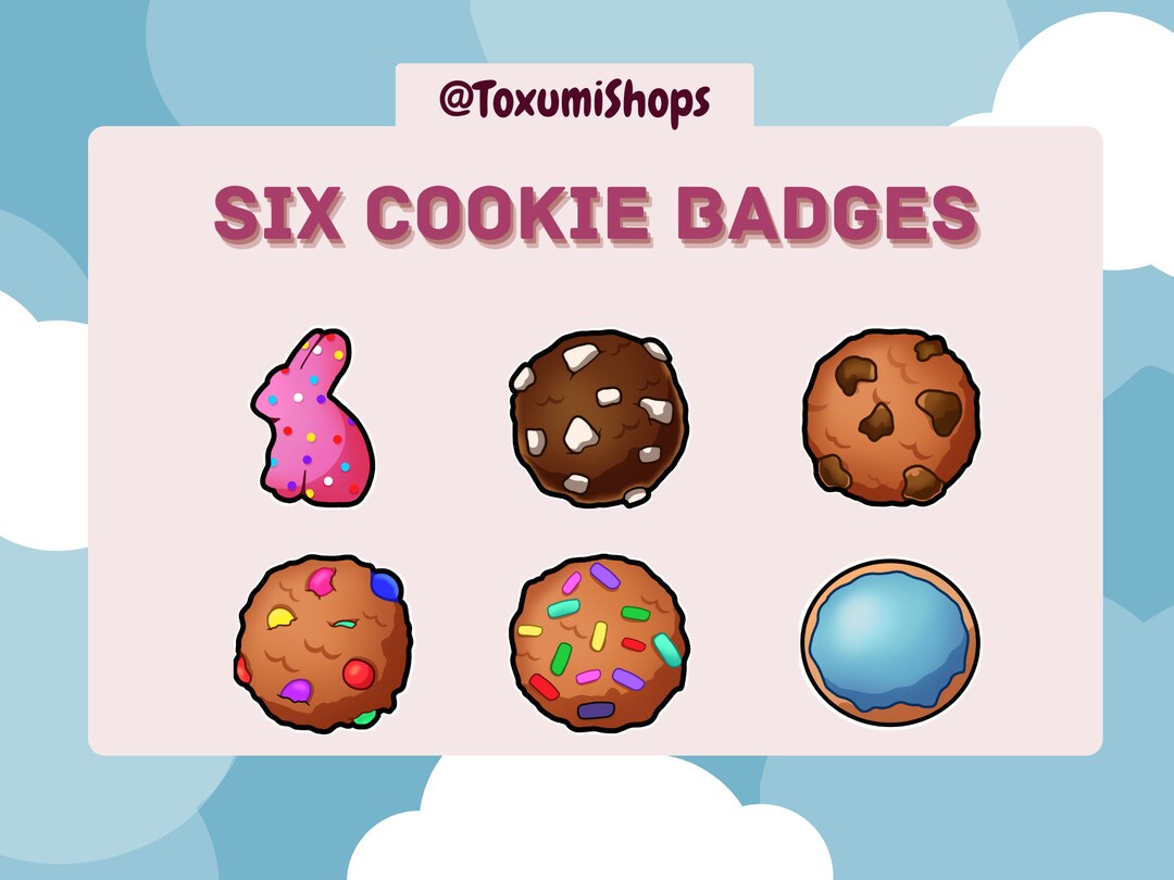 Six Cute Cookie Channel Point Badge / Bits / Subscriber Badges for ...