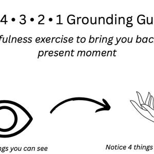 5-4-3-2-1 Grounding Technique Printable | Anxiety Relief Worksheet ...