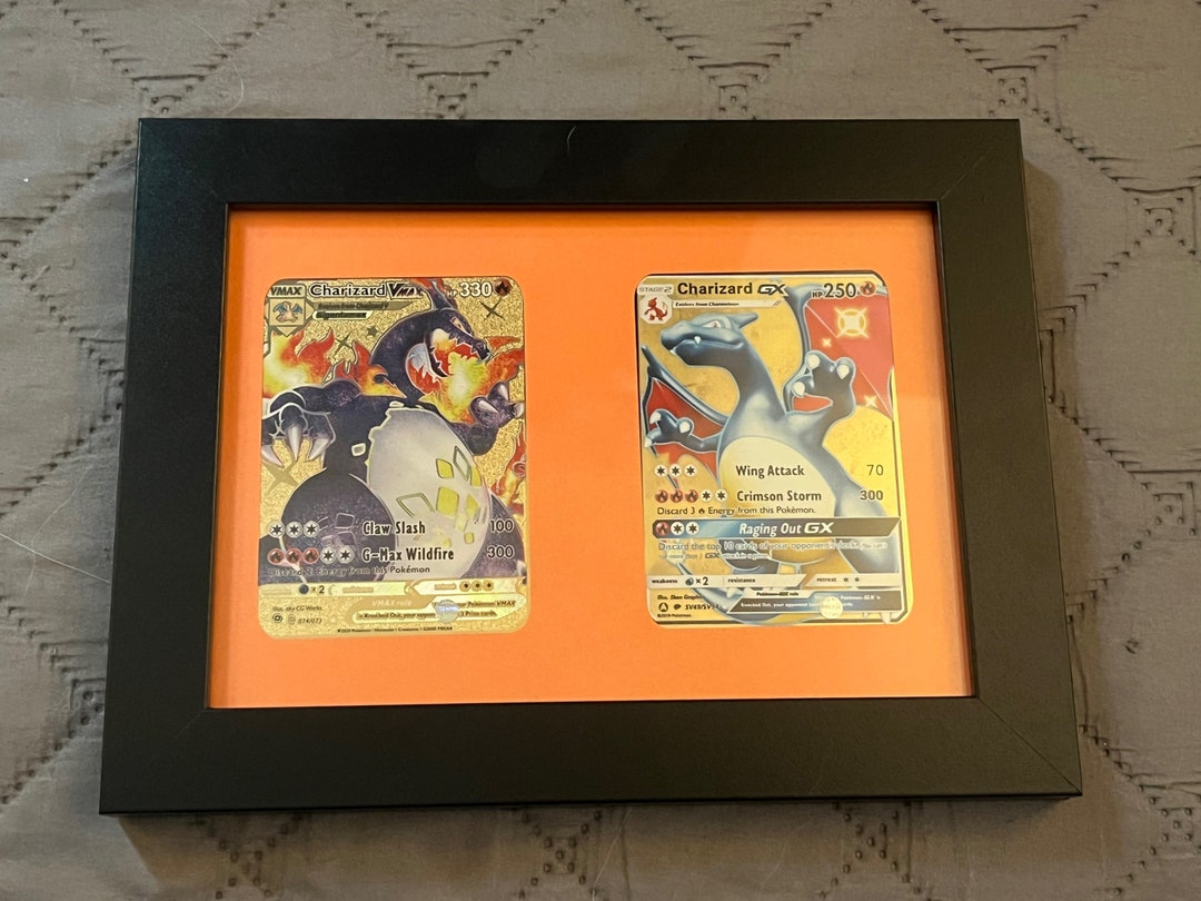 TCG Card Glass Cover With Wood Frame. Supports Two Trading Cards. - Etsy