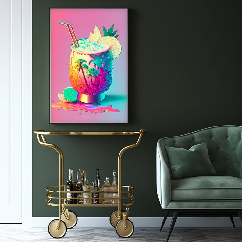 Cocktail Posters Bar Cart Art Bar Cart Decor Bar Cart Wall Art Cocktail ...