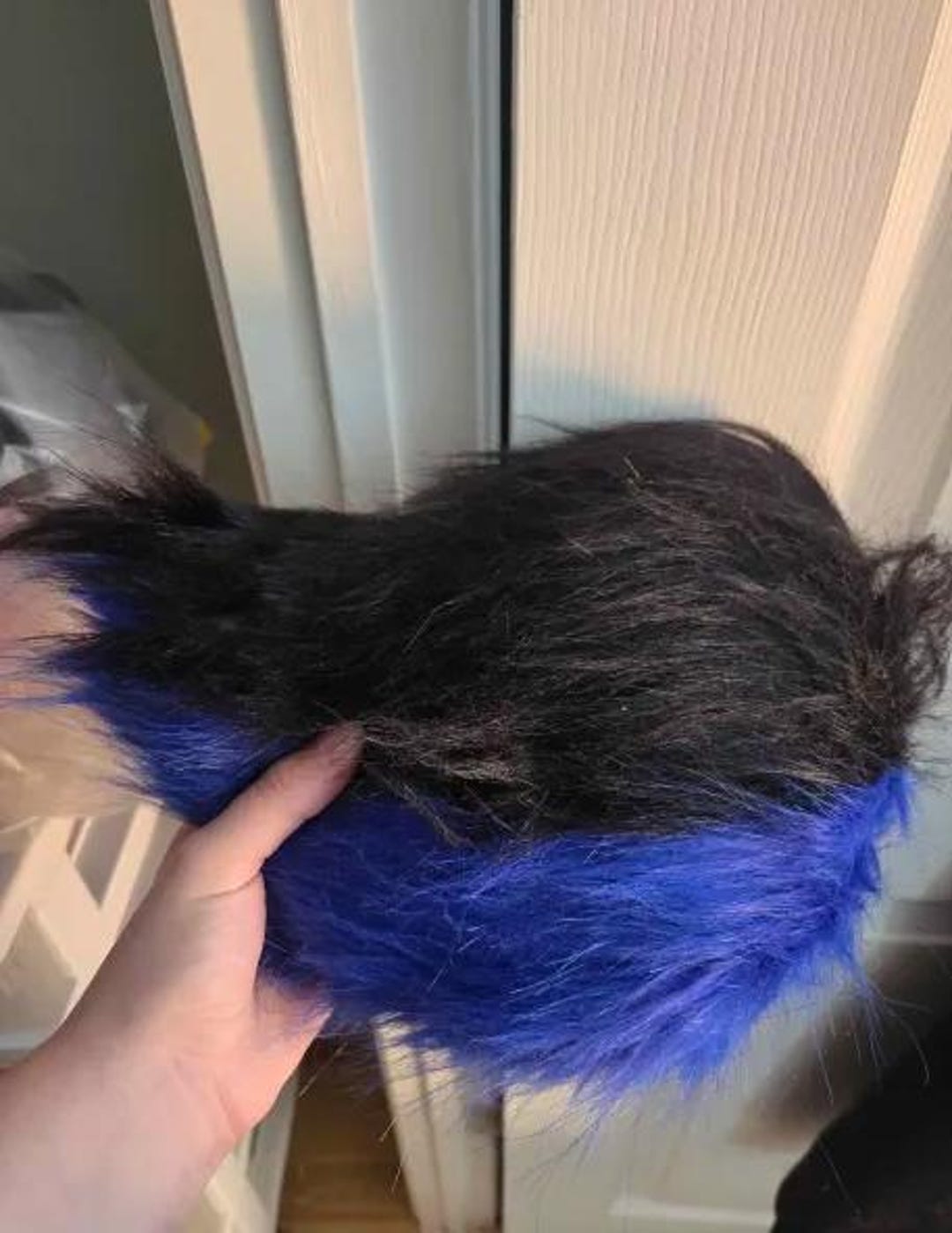 Blue and Black Furry Tail - Etsy