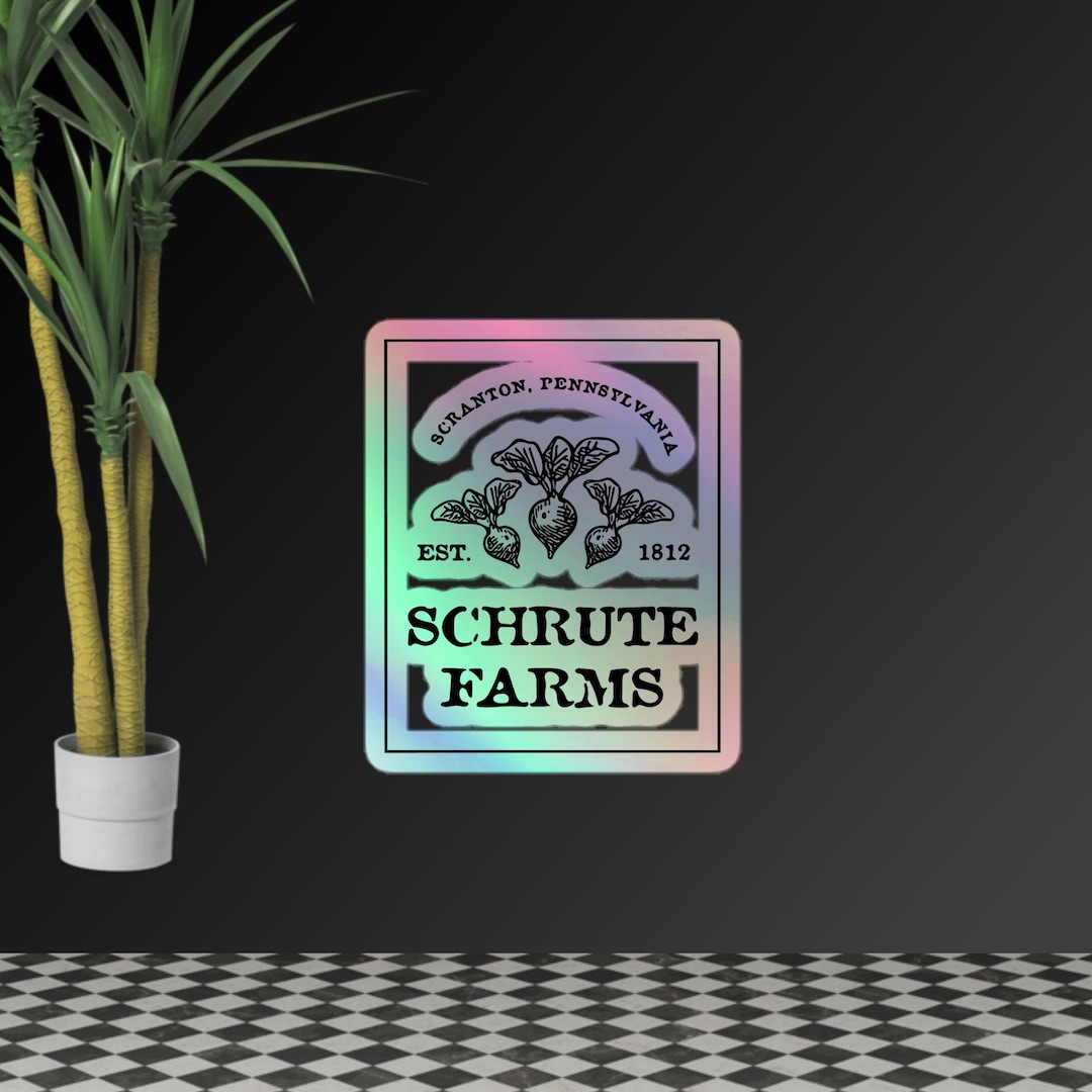 Holographic Stickers schrute Farm the Office Decal - Etsy