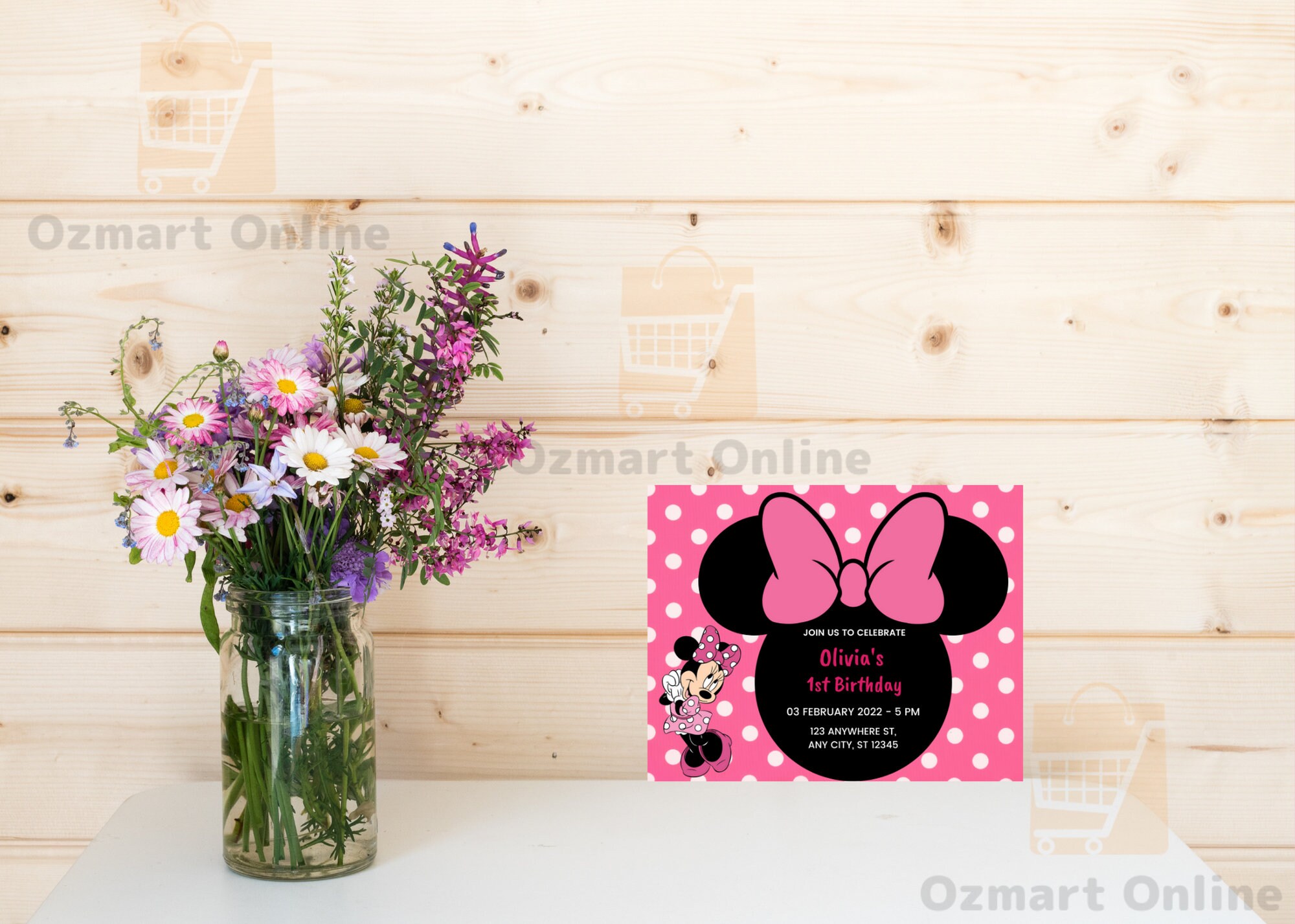 Minnie Mouse Invitation , Minnie Mouse One Birthday Invitation ...