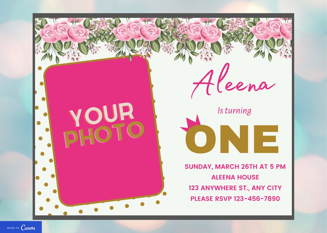 Editable Birthday Card Template Canva Template Digital Download ...