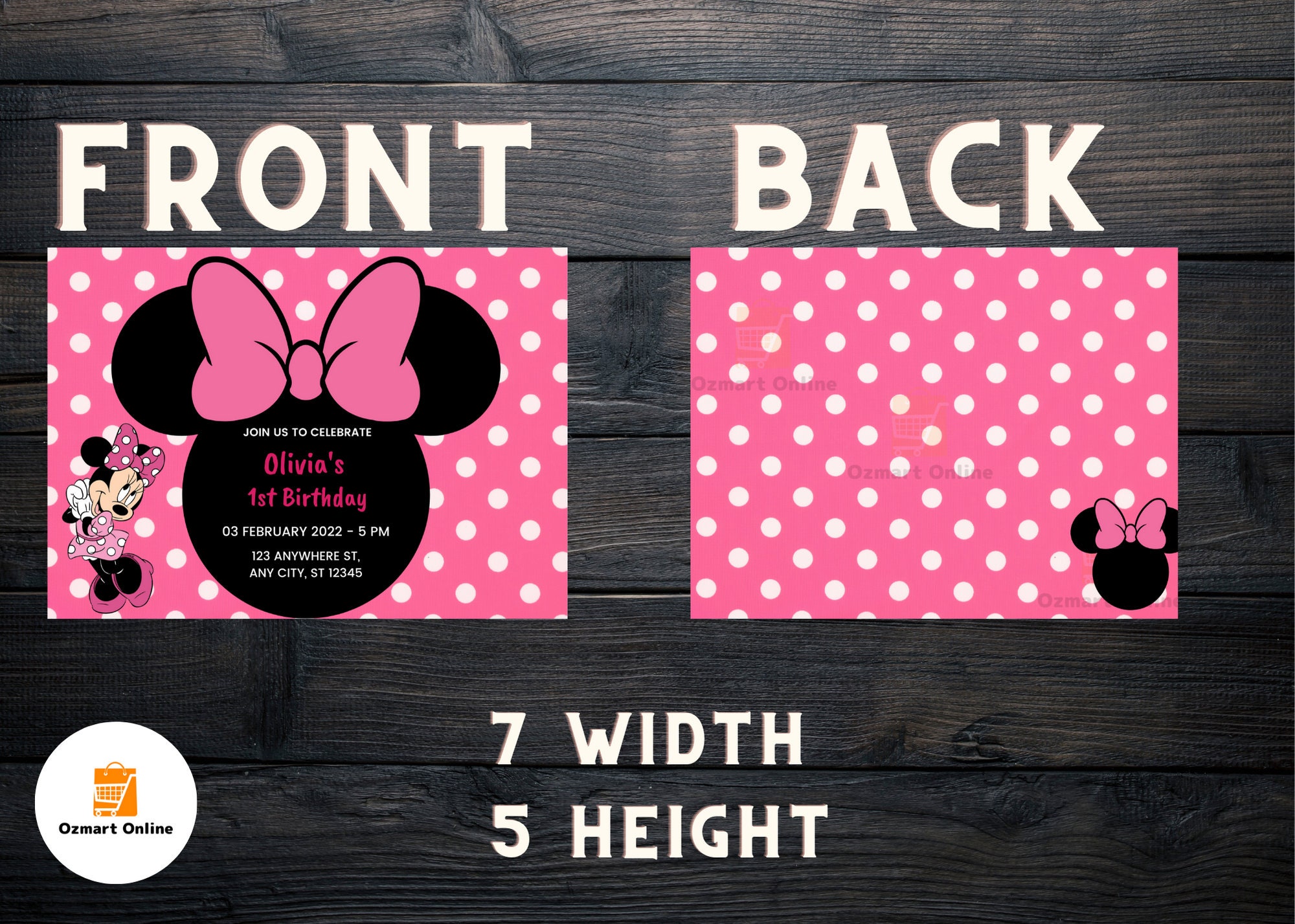 Minnie Mouse Invitation , Minnie Mouse One Birthday Invitation ...