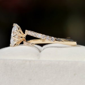 Custom Made Oval Diamond Compass Prongs Engagement Ring, Oval Diamond ...