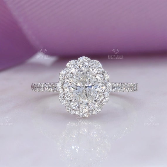 Oval Cut CVD Diamond Engagement Ring/lab Created Diamond - Etsy
